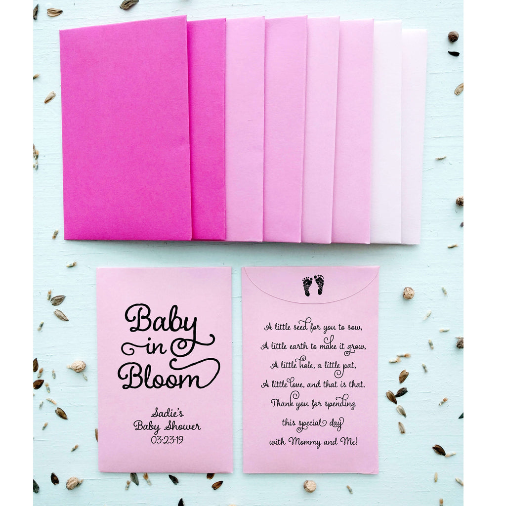 Custom Baby Shower Seed Packet Favor - Baby in Bloom